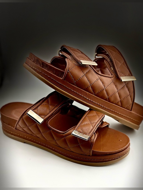 Kelly Rowland for JustFab | Shoes | Quilted Doublestrap Slide Flat ...